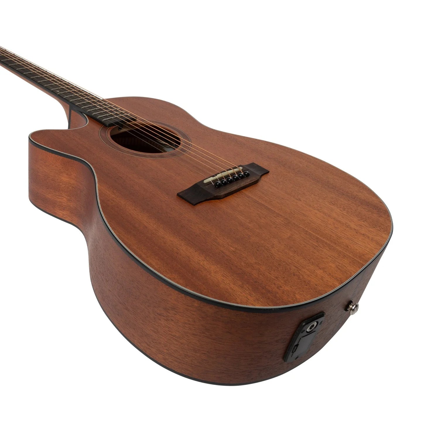 Martinez 'Natural Series' Left Handed Solid Top Small Body Acoustic Gu