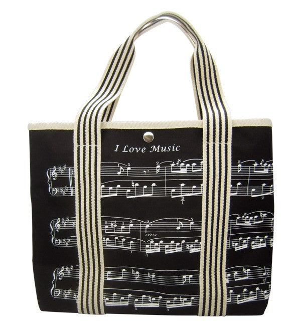 Canvas Music Bag with Treble Clef and Sheet Music Design — Crescendo ...