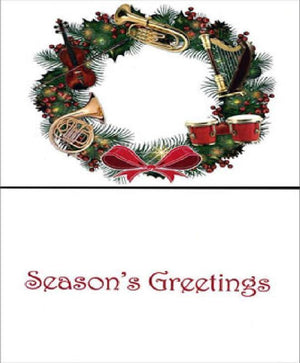 Christmas Card Instrument Wreath Box Of 8